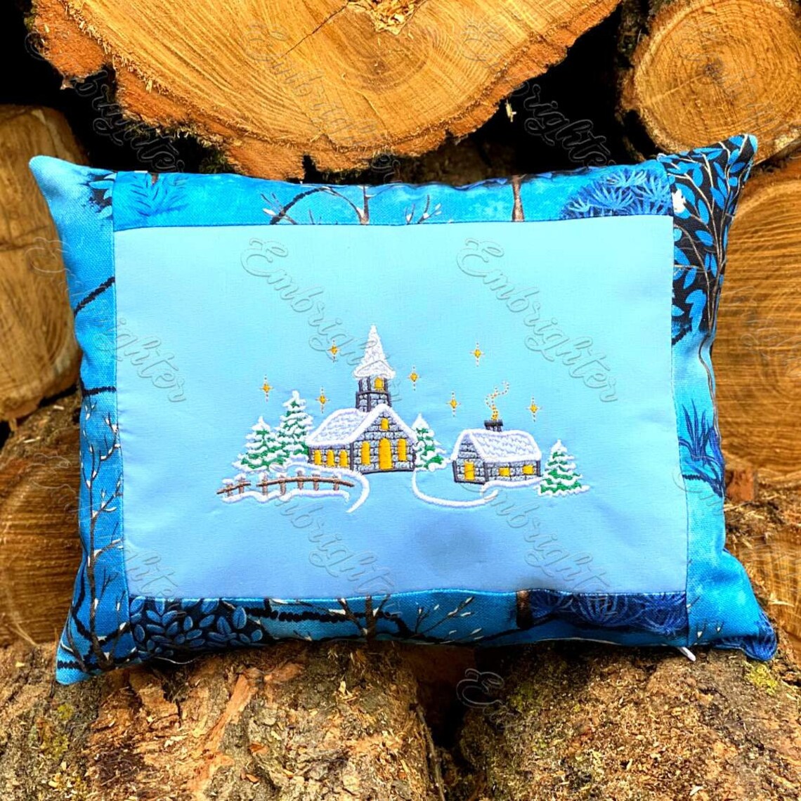 Winter Church Machine Embroidery Design - Etsy