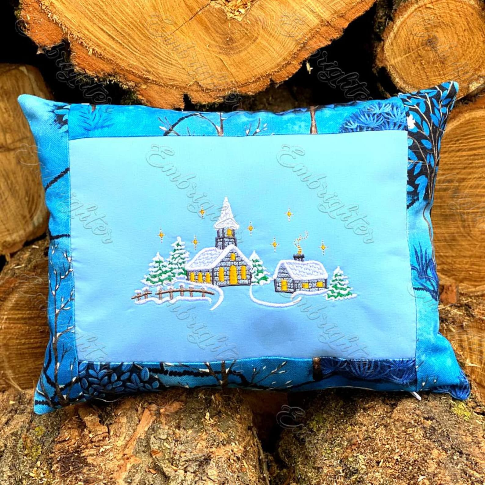 Winter Church Machine Embroidery Design - Etsy