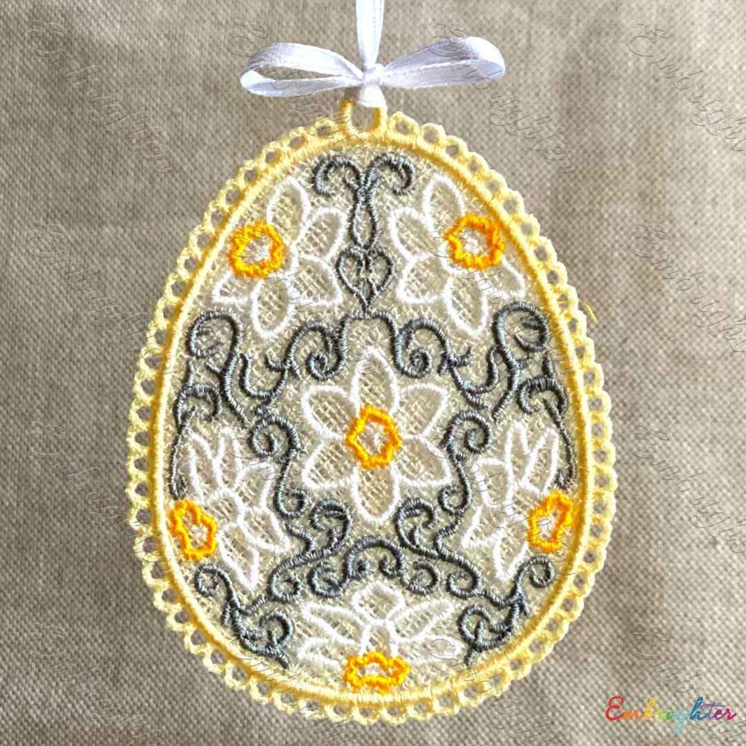 FSL Daffodil Easter Egg Embroidery Design - Etsy