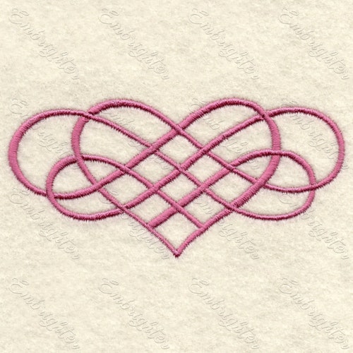 Infinity Heart Embroidery Designs 8 Size Red Heart Design | Etsy