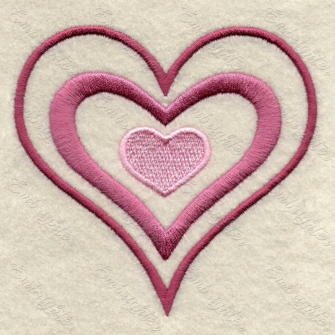Three Hearts Machine Embroidery Design - Etsy