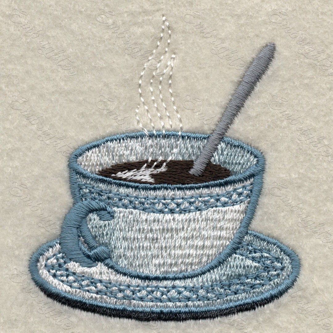 Cup of Coffee - Machine Embroidery Design - Etsy