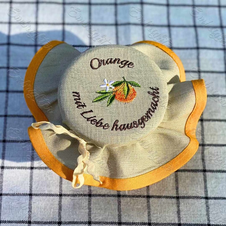 Jar Lid Cover Machine Embroidery Design Set in German (DEUTSCH) - Etsy