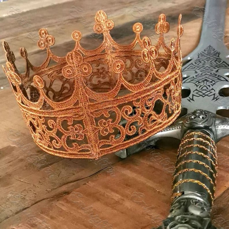 Crown Machine Embroidery Design Free Standing Lace 3D - Etsy