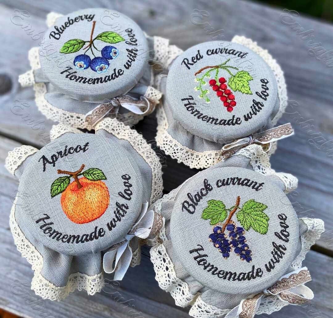Jar Lid Cover Embroidery Design Set No. 2 - Etsy