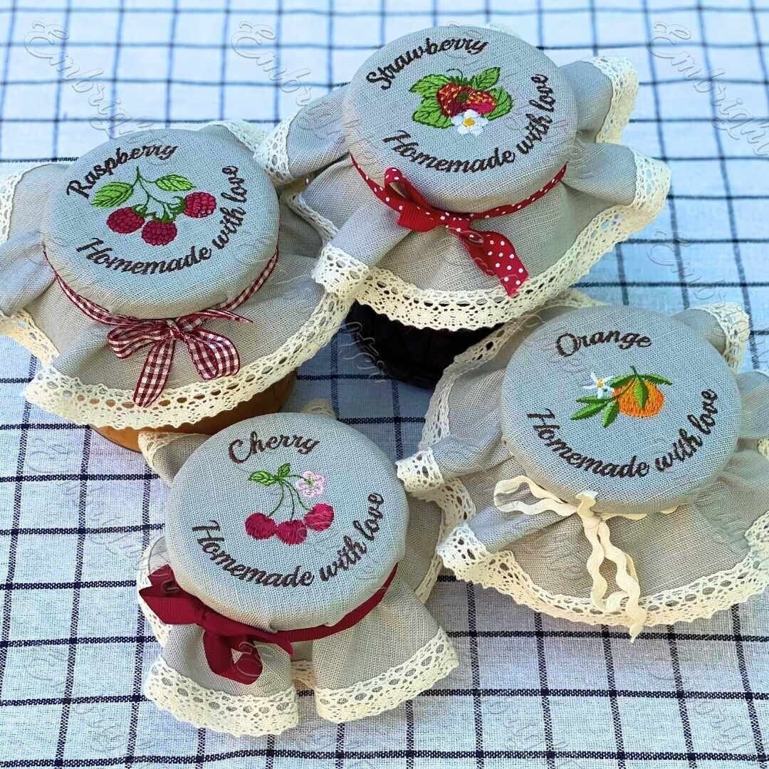 Jar Lid Cover Machine Embroidery Design Set - Etsy