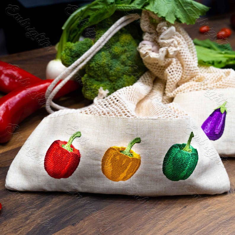 Vegetables - Bell Pepper Embroidery Design - Etsy