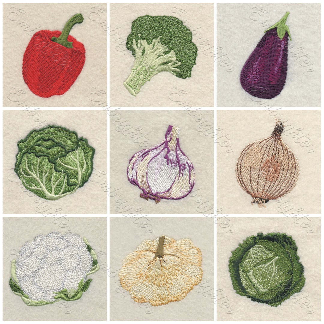 Vegetables Set - Machine Embroidery Design - Etsy