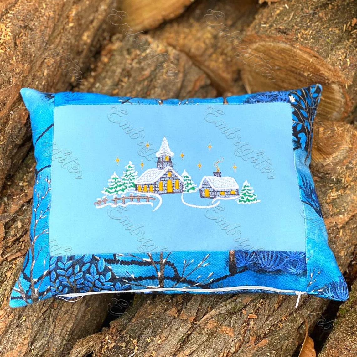 Winter Church Machine Embroidery Design - Etsy