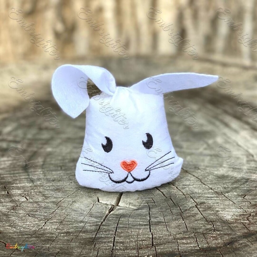 Easter Bunny Face Shaped Treat Bag ITH Machine Embroidery Design ...