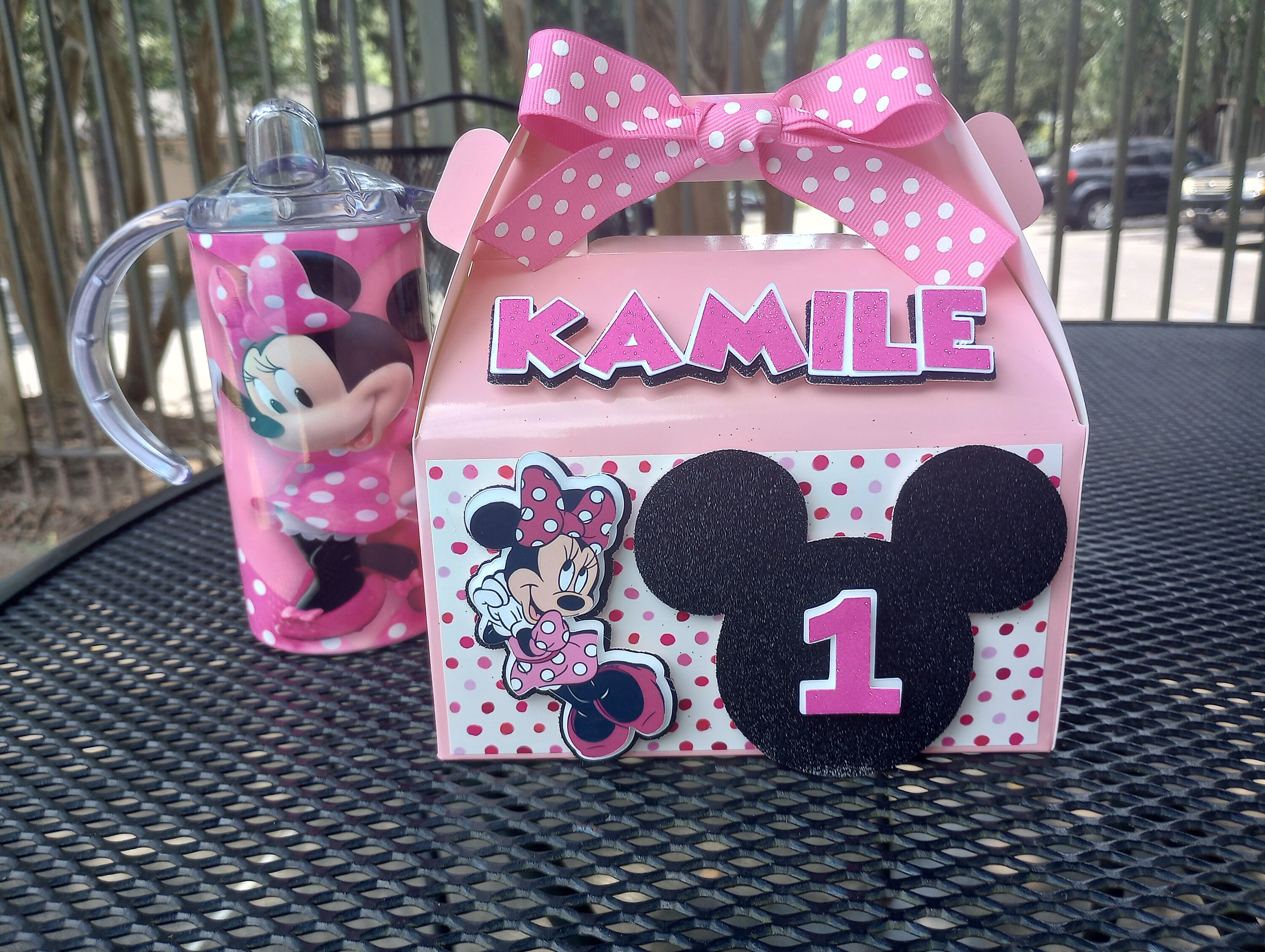 Minnie Mouse Treat Box Custom 3D Party Favor Box, Gable Box - Etsy