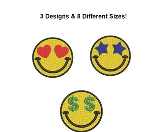 Smiley Face Embroidery Design Money Digital Design Dollar Sign Machine Embroidery Designs Patch ...