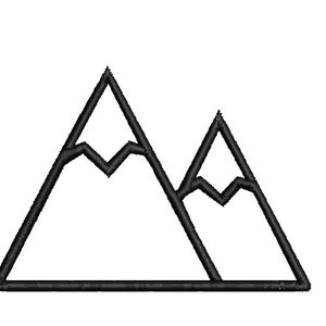 Mountains Embroidery Design - Mountains Outline Digital Design ...