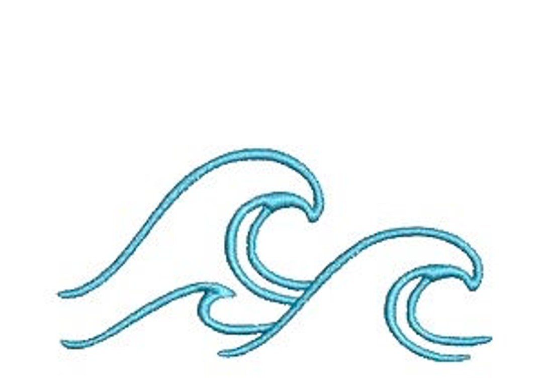 Wave Embroidery Design - Ocean Digital Design - Machine Embroidery ...