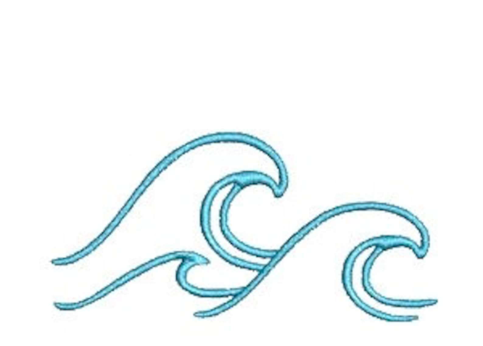 Wave Embroidery Design - Ocean Digital Design - Machine Embroidery ...