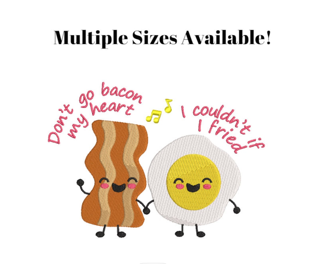Bacon and Eggs Embroidery Design-digital Design -machine Embroidery ...