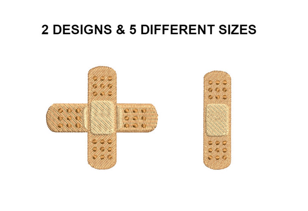 Band-aid Embroidery Design - Double Bandaid Digital Design - Bundle ...