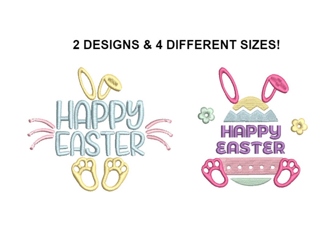 Happy Easter Embroidery Design - Easter Bunny - Easter Egg Digital ...
