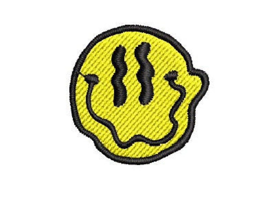 Smiley Face Embroidery Design - Warped Smile Digital Design - Machine ...