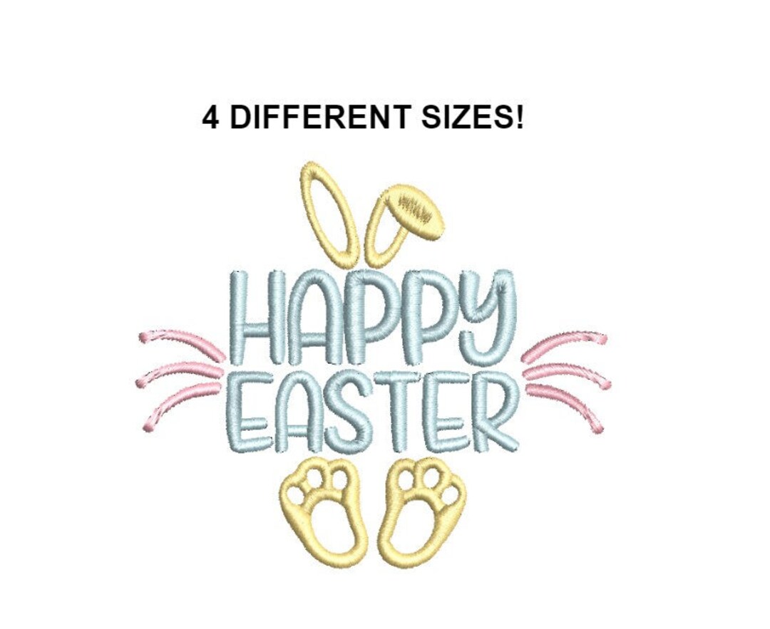 Happy Easter Embroidery Design - Easter Bunny - Easter Digital Design ...