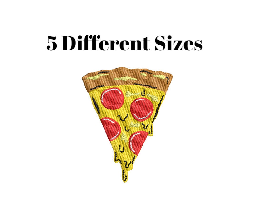 Pizza Embroidery Design - Pepperoni Pizza Digital Design - Machine ...