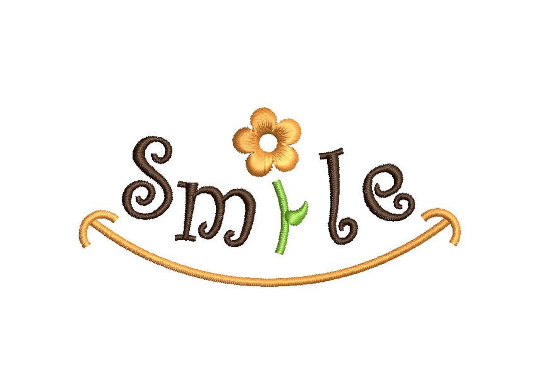 Smile Embroidery Design - Flower Digital Design - Smiley Face Machine ...