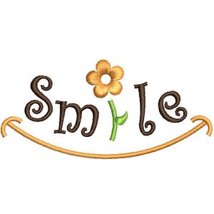 Smile Embroidery Design - Flower Digital Design - Smiley Face Machine Embroidery Design - Spring ...