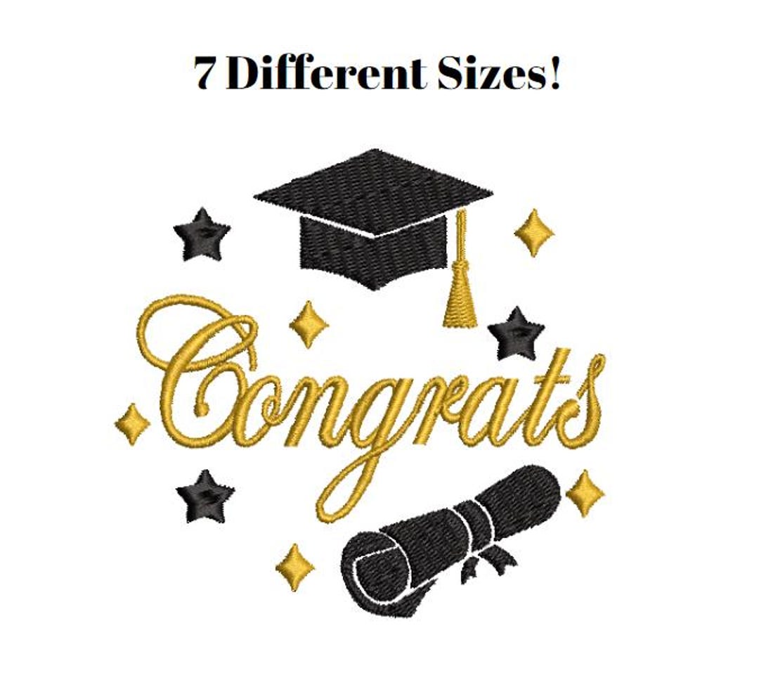 Congrats Grad Embroidery Design - College Graduation Digital Design ...