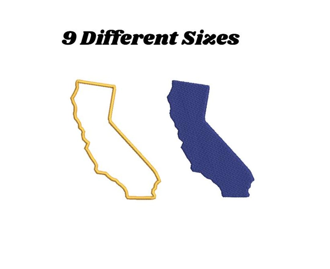 California Embroidery Design - Cali State Silhouette and Applique ...