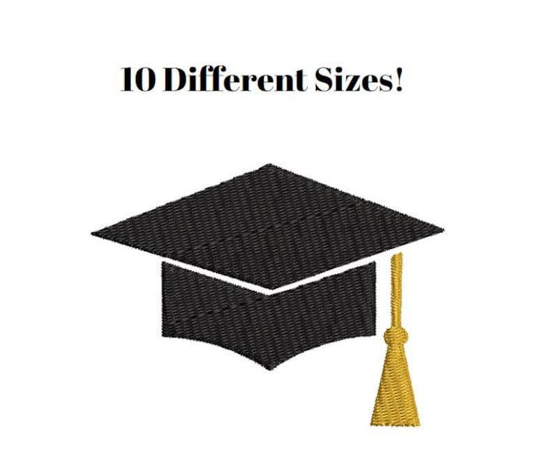 Graduation Cap Embroidery Design College Hat Shadow Digital Design ...