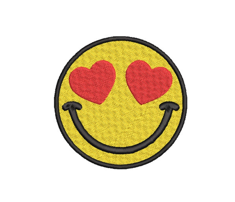 Smiley Face Embroidery Design Valentine's Day Digital - Etsy