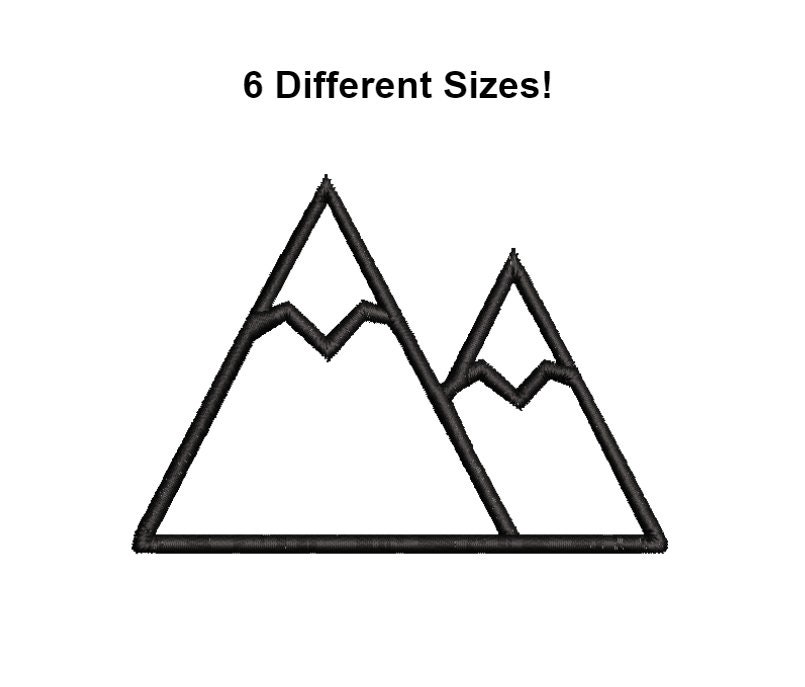 Mountains Embroidery Design - Mountains Outline Digital Design ...