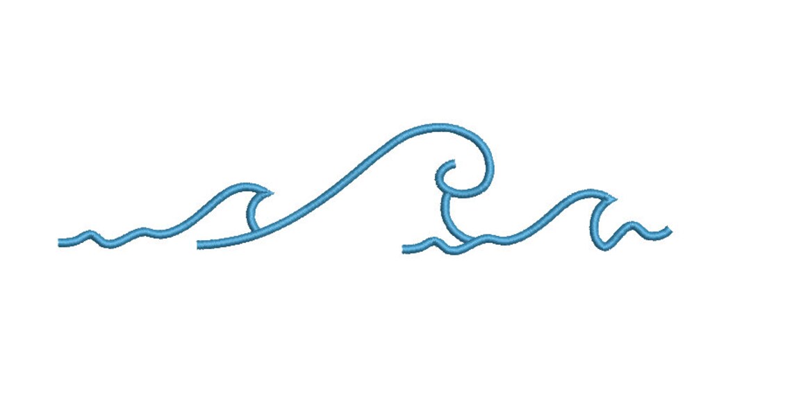 Wave Embroidery Design Ocean Digital Design Machine Embroidery Design ...