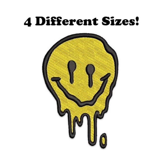 Drippy Smiley Face Embroidery Design Smile Digital Design - Etsy