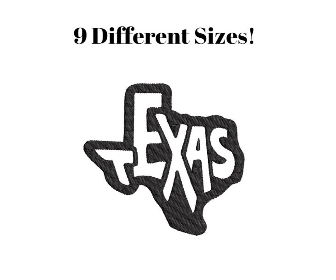 Texas Embroidery Design - Texas State Silhouette Shadow Digital Design ...