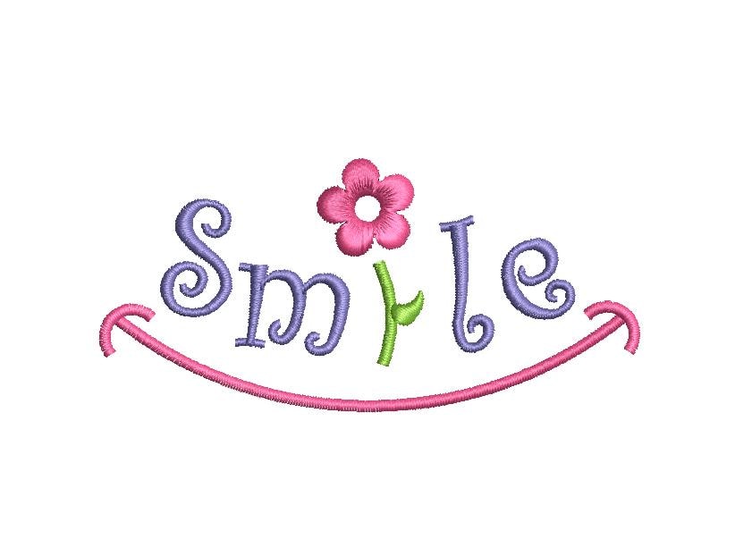 Smile Embroidery Design Flower Digital Design Smiley Face Machine Embroidery Design Spring ...
