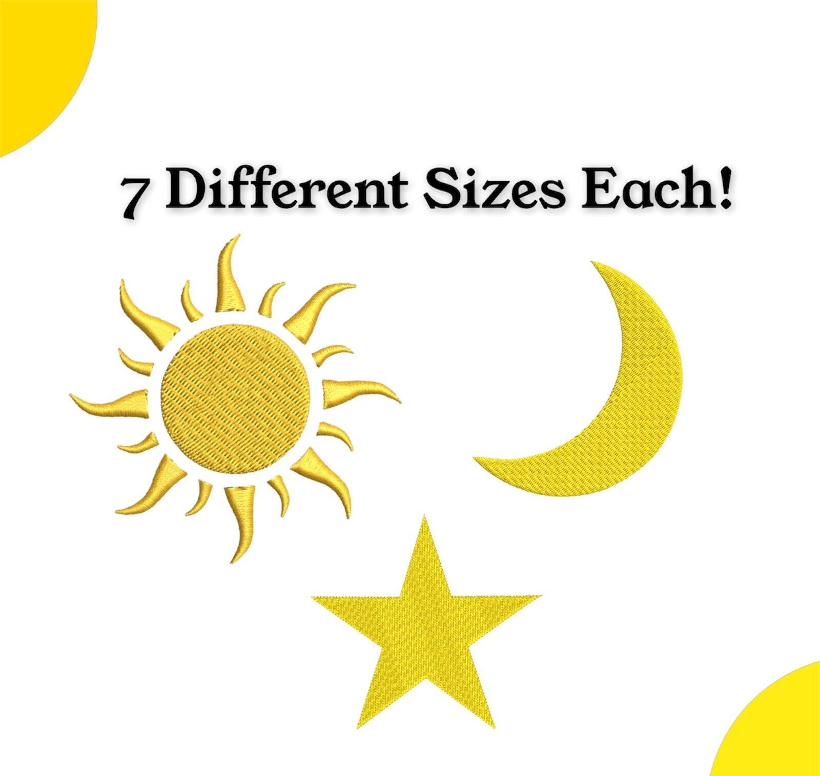 Sun Moon and Star Pack Embroidery Design - Digital Design - Bundle ...