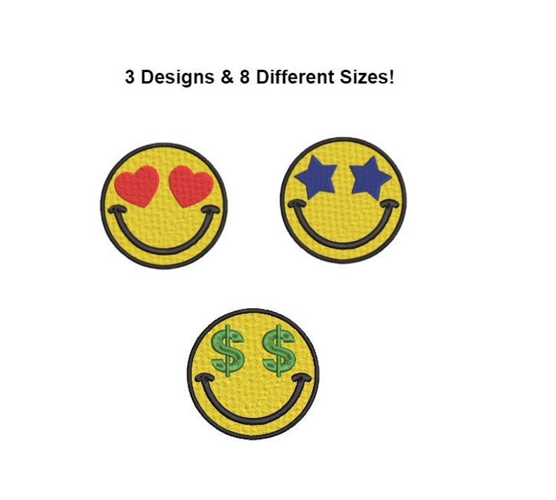 Smiley Face Embroidery Design Valentine's Day Digital - Etsy