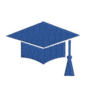 Graduation Cap Embroidery Design - College Hat Shadow Digital Design ...
