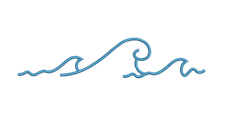 Wave Embroidery Design - Ocean Digital Design - Machine Embroidery ...