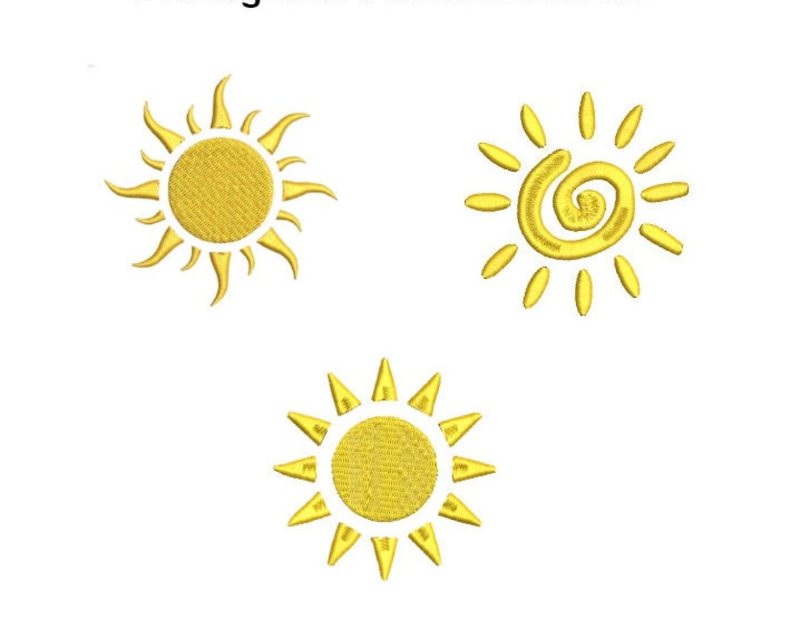Sun Embroidery Design Sun Digital Design Machine - Etsy
