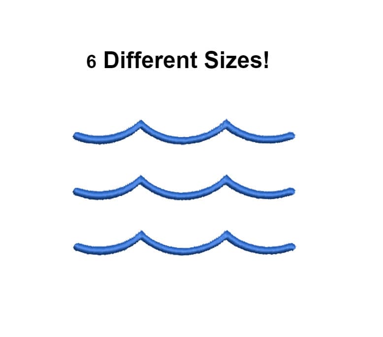 Water Embroidery Design - Ocean Digital Design - Waves Machine ...
