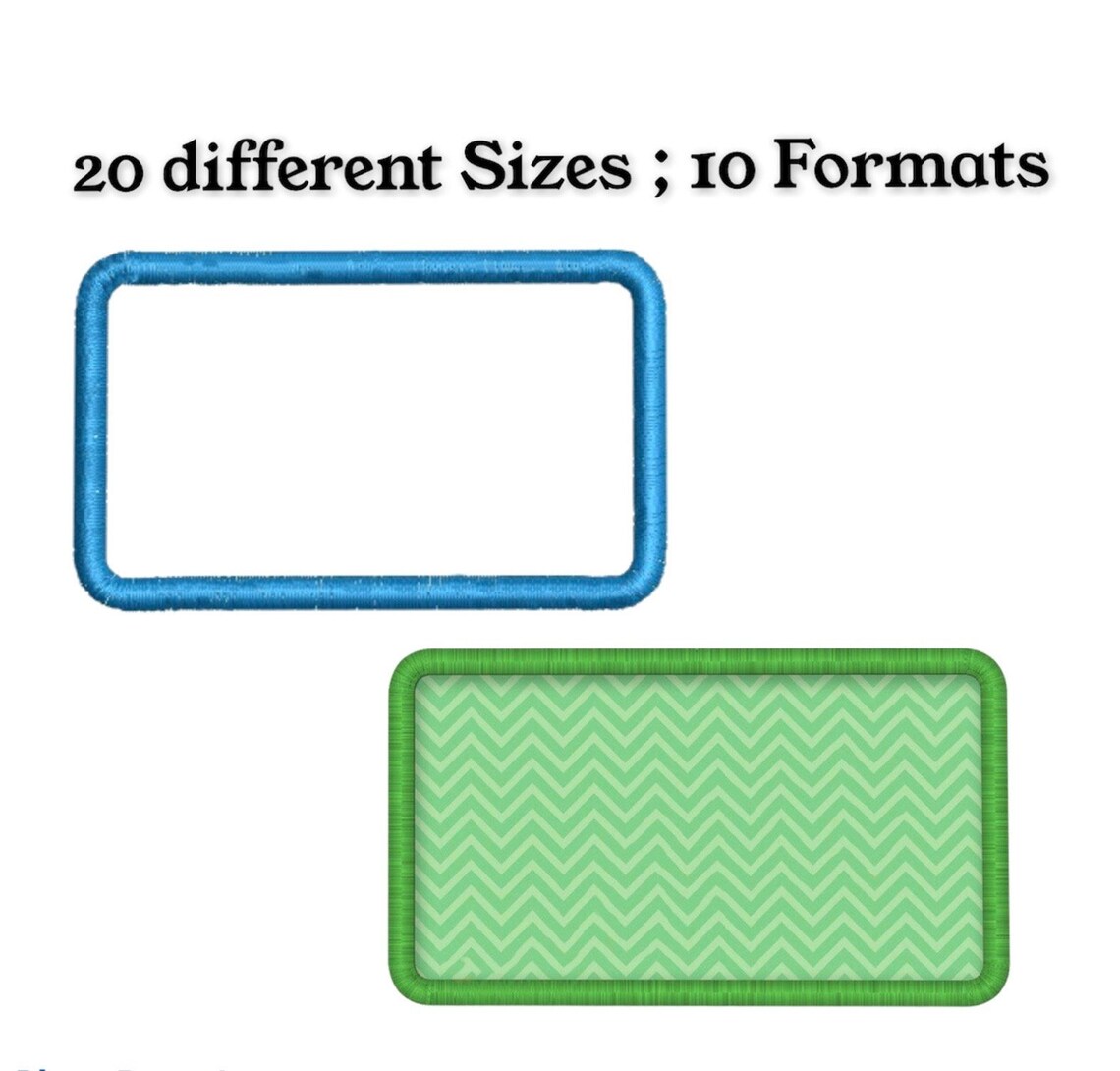 Rounded Rectangle Outline Embroidery Design Rectangle Applique Digital ...