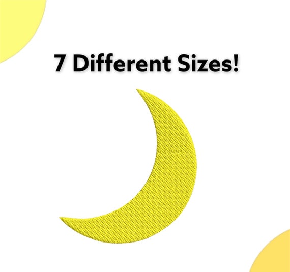 Crescent Moon Embroidery Design Moon Digital Design - Etsy