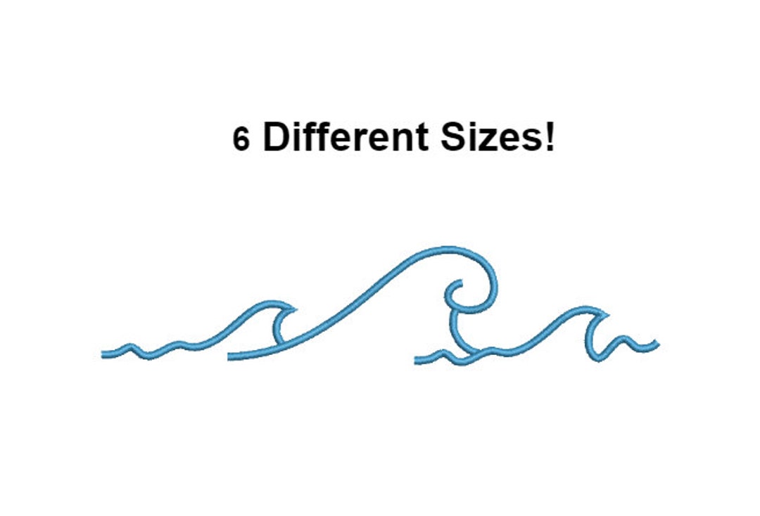Wave Embroidery Design - Ocean Digital Design - Machine Embroidery ...