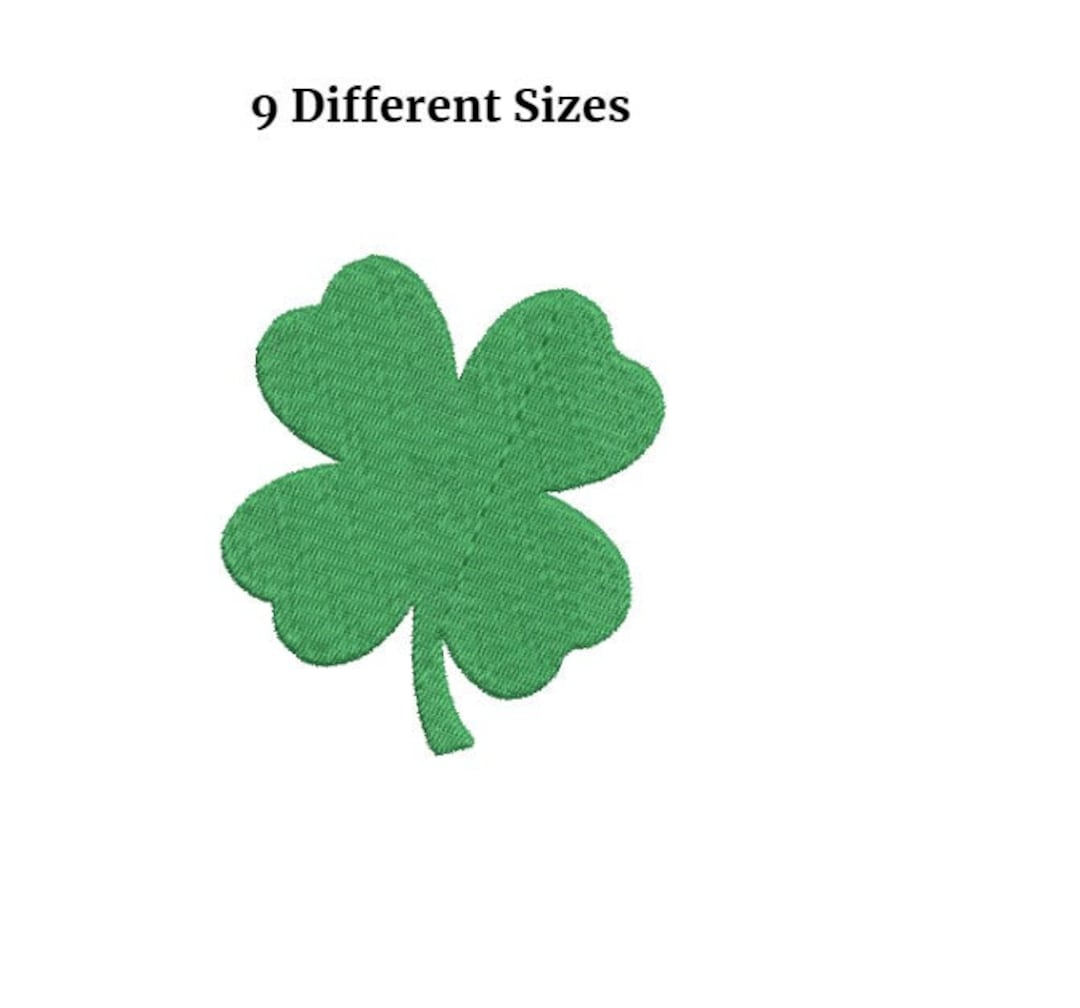4 Leaf Clover Embroidery Design - St. Patricks Day Digital Design ...