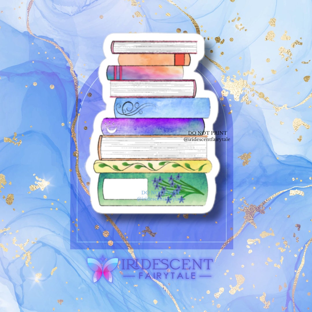 Watercolor Book Stack Bubble-free Sticker - Etsy