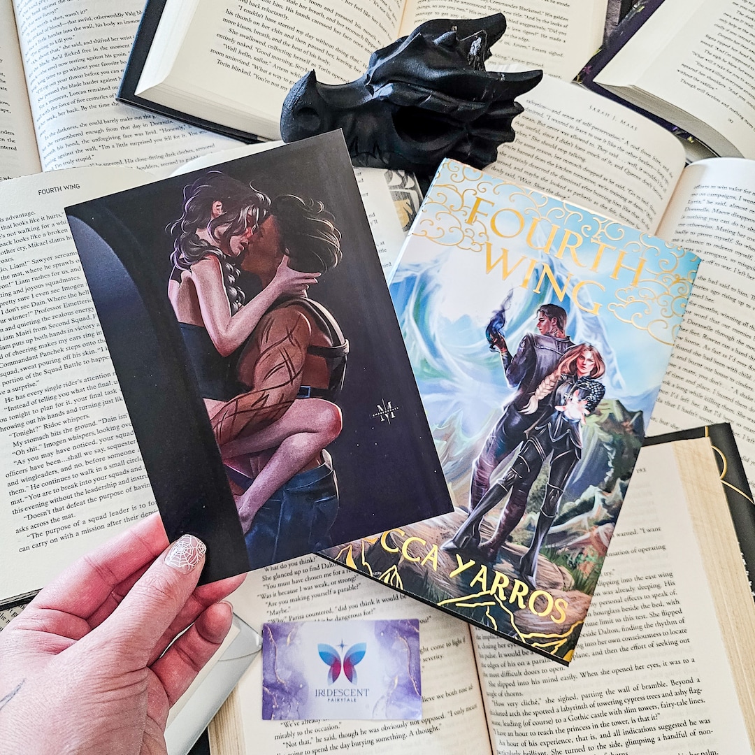 Xaden And Violet Kiss 5 X 7 Inch Art Print Officially Licensed Fourth Wing The Empyrean Series