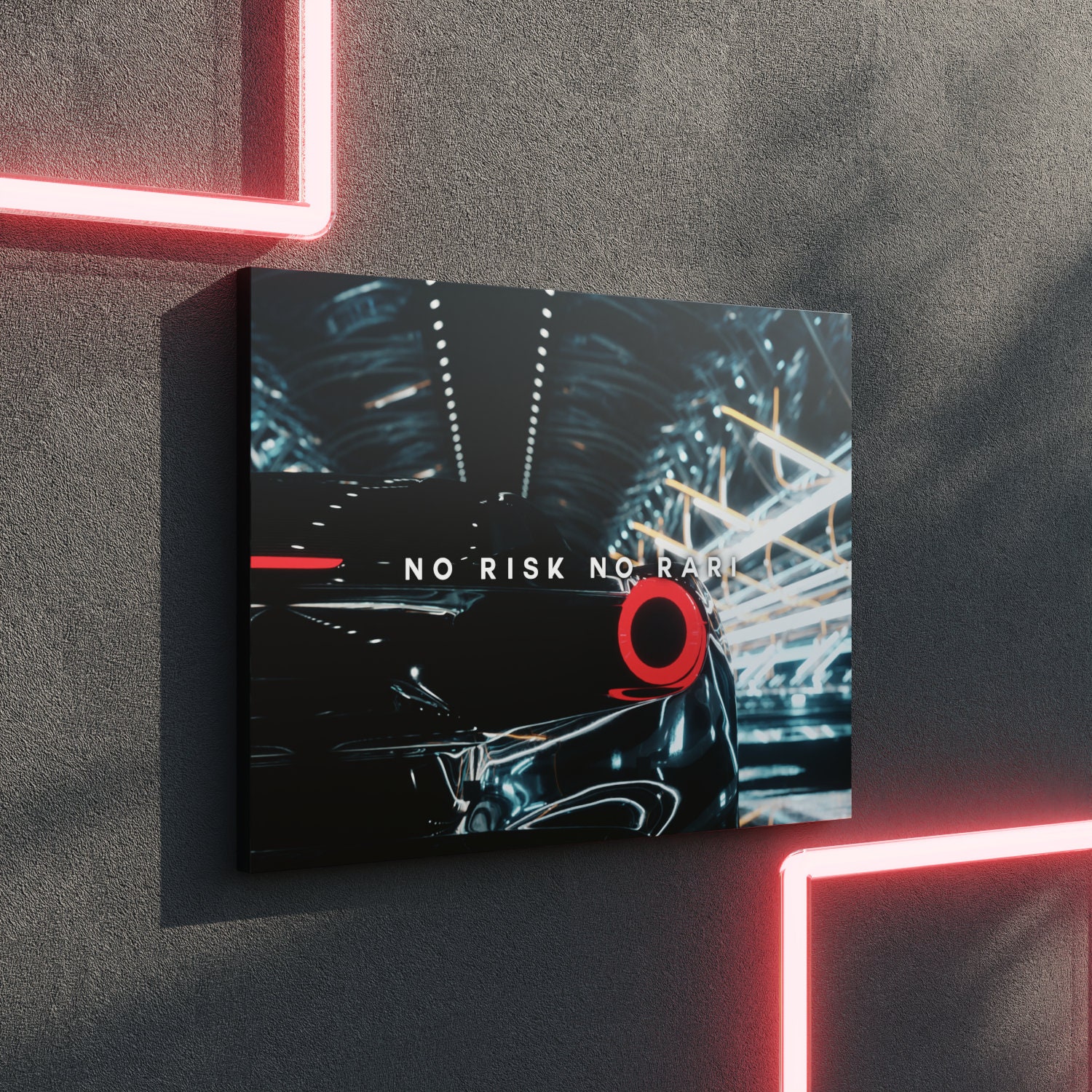 No Risk No Rari Motivational Canvas Wall Art Framed, Inspirational Wall ...