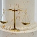 Scales of Justice Acrylic Cake Topper | Cake Decor Modern Gold Silver ...